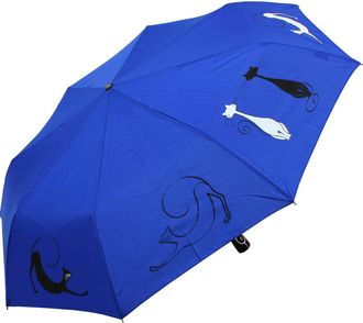 Doppler Mini Taschenschirm Auf-Zu-Automatik Cats Friends - Blue