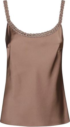 D.exterior Femme, Tops, Brun, Taille: 36 FR Satin Catena Top