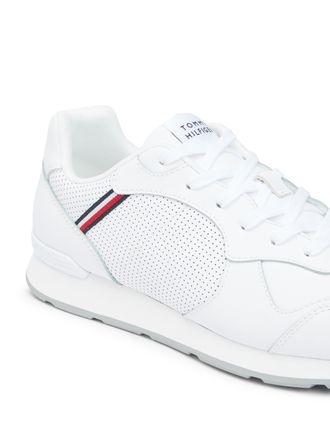 Tommy Hilfiger Sneaker TOMMY HILFIGER MAXLITE 1A, Herren, Gr. 41, wei&szlig;, Leder, Schuhe Sneaker, Freizeitschuh, Halbschuh, Schn&uuml;rschuh, Streifen in Tommy Farben
