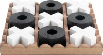 Present Time Ornament Tic Tac Toe - Schwarz - 18.5x18.5x5cm - Quadratisch - MDF - Dekoaufsteller - Deko Wohnzimmer & Schlafzimmer Weihnachtsdekoration - Geschenk f