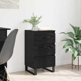 vidaXL Buffet avec tiroir Ch&ecirc;ne noir Bois ding&eacute;nierie vidaXL