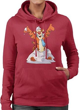 Disney Christmas Tigger in The Snow Womens Hooded Sweatshirt