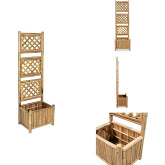 vidaXL Vidaxl - Lit sur&eacute;lev&eacute; de jardin avec treillis Bambou 40 cm - Jardini&egrave;re En Bambou - Pot De Fleurs Vertical - Bac Plante Suspendu - Support Plantes