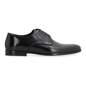 Dolce & Gabbana Homme, Chaussures, Noir, Taille: 41 1/2 EU Chaussures Derby en Cuir de Veau Bross&eacute;