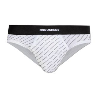 Dsquared2 Homme, Sous-v&ecirc;tements, Blanc, Taille: L Cale&ccedil;on en coton avec monogramme