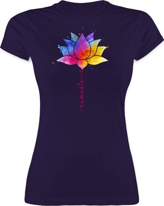 Shirtracer Shirt Damen - Namaste Lotusbl&uuml;te I Meditation I Yoga I Mandala Spirit - XXL - Lila - Geschenke Wellness f&uuml;r Frauen Yoga-Shirts Joga Lotus Tshirt t Shi