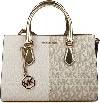 Michael Kors Handtasche Sheila Medium Two-Tone Metallic Signature Logo Satchel