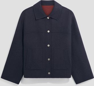 Gerard Darel Blouson r&eacute;versible en laine double face - ALDA - Bleu Nuit