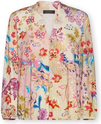 Elena Miro Femme, Blouses et Chemises, Multicolore, Taille: 46 FR T-shirt imprim&eacute; &agrave; col en V