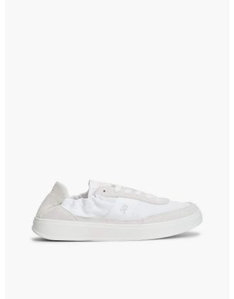 Tommy Hilfiger Wildleder-Sneaker in Grau-Bunt mit geraffter R&uuml;ckseite-Wei&szlig;