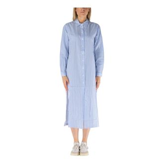 MC2 Saint Barth Femme, Robes, Bleu, Taille: 40 FR Robe Chemise Adeline Rayures Coton