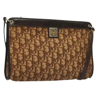 Dior Pre-owned Trotter Canvas Shoulder Bag - Femme - Pre-owned - Brun - Taille: ONE Size