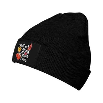 Generic Tombez pour J&eacute;sus, Il Ne Vous Quittera Jamais. Unisex Bonnets Hiver Coupe-Vent Bonnets Tricot&eacute; Chaud Skull Cap pour Jogging Sport Cyclisme