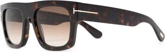 Tom Ford Eyewear FT0711 Tortoiseshell Square-Frame Sunglasses - Brown