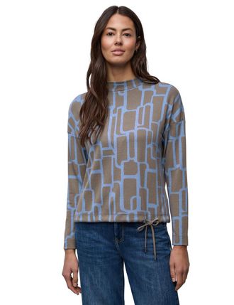 Street One Print Shirt mit Tunnelzug Frosted Blue 38