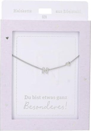 Depesche Collier pour femme avec pendentif en forme de coeur, argenté ou doré, réglable de 42 à 47 cm, disponible en différentes variantes avec symboles, lettr