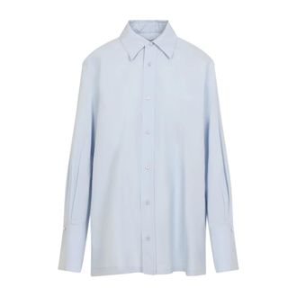 Carven Baumwoll-Popeline-Hemd - - Blouses & Shirts - Damen - Blau - S