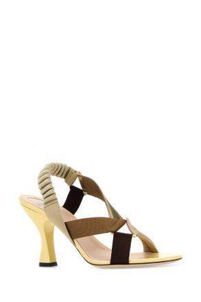 Fendi Womens Colibri Sandal Yellow Fabric