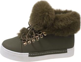 Generic Bottes dhiver chaudes pour femme doubl&eacute;es de fausse fourrure confortables &agrave; lacets pour la marche en plein air pour femme - Bottes de randonn&eacute;e - Chau