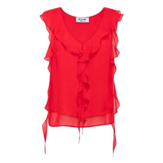 Blugirl Femme, Blouses et Chemises, Rouge, Taille: 34 FR Blouses