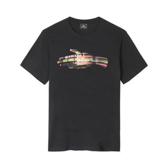Paul Smith Homme, Tops, Noir, Taille: S T-shirt Coupe Slim D&eacute;contract&eacute; &agrave; Imprim&eacute; Graphique