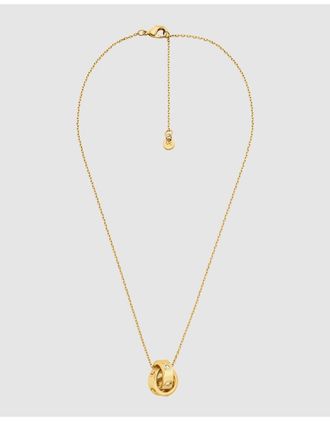 Michael Kors Logo-Boyfriend-Halskette mit Anh&auml;nger in Gold