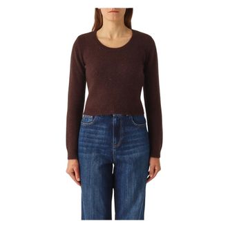 Twinset Femme, Pulls, Brun, Taille: 38 FR Pull en maille Angora avec Broche