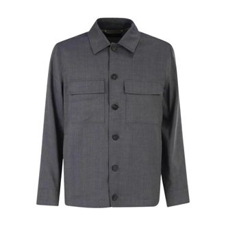 PESERICO Klassische Hemdjacke mit Kn&ouml;pfen - - Jackets - Herren - Grau - L
