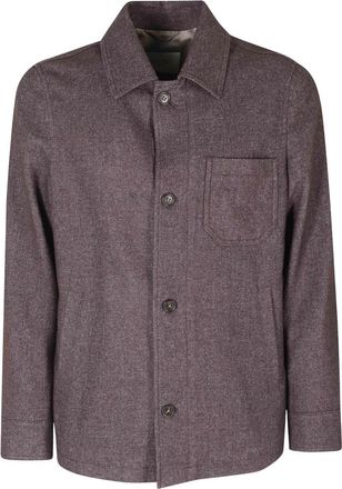 Seventy Giacca Camicia Lana Soft Delav&eacute; - - Jackets - Herren - Braun - L