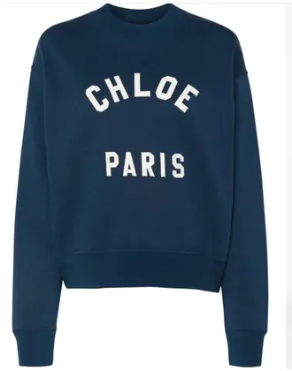 Chlo&eacute; Blue Cotton Sweatshirt Size S