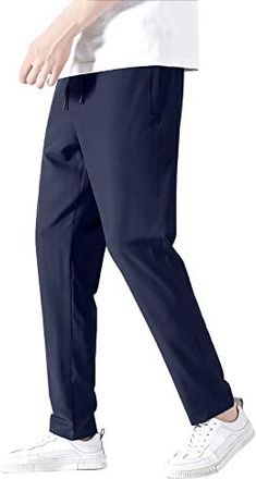 Generic Pantalon de surv&ecirc;tement pour homme - Pantalon chino uni - Coupe droite - Cordon de serrage - Pantalon de jogging d&eacute;contract&eacute; - Pantalon l&eacute;ger - Taille