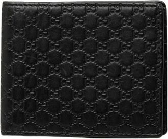 Gucci Portefeuille pr&eacute;-aim&eacute; en cuir gaufr&eacute; - Femme - Pre-owned - Noir - Taille: ONE Size