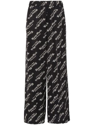 Kenzo pantalon &eacute;vas&eacute; &agrave; logo imprim&eacute; - Noir