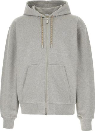 Burberry Homme, Sweatshirts et sweats &agrave; capuche, Gris, Taille: XL Rory Check Zip Sweat &agrave; capuche