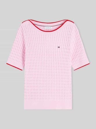Tommy Hilfiger Regular Fit Pullover aus reiner Baumwolle mit kurzen &Auml;rmeln