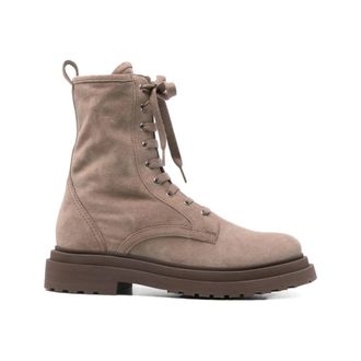 Brunello Cucinelli Femme, Chaussures, Brun, Taille: 40 EU Bottines &agrave; lacets