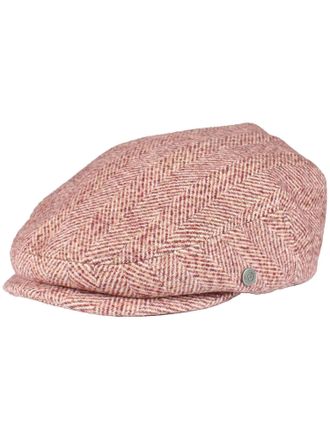 Bugatti Flatcap | Einfarbig meliert | Fischgrat-Design | OneSize | Mit Wollanteil Burgundy