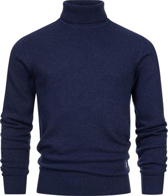 Indicode Herren INMargous Roll Neck Klassischer Rollkragenpullover | Herrenpullover Strickpullover f&uuml;r M&auml;nner Sky Captain, XL
