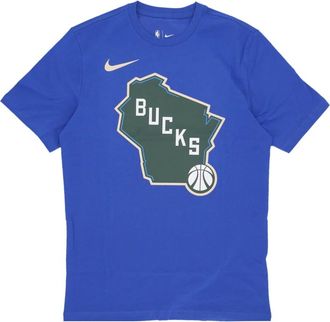 Nike Milwaukee Bucks City Edition Logo Tee - - Sport - Herren - Blau - XL