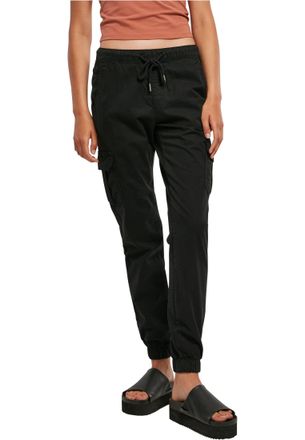Urban Classics Damen Hose Ladies High Waist Cargo Jogging Pants Black 5XL