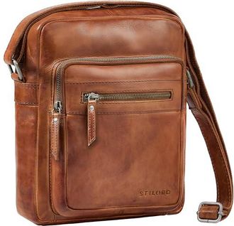 STILORD Lyon - Sac en cuir pour homme - Cognac - Petit sac à bandoulière, sac à main et sac messager compact