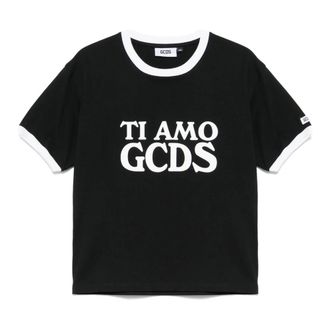 GCDS Schwarzes Basic Tee Shirt - - Tops - Herren - Schwarzk - XS