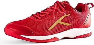 Hundred Homme Infinity Pro Non-Marking Chaussure de Badminton, Red/Gold, 44 EU
