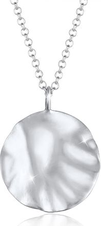 Elli Halskette Silber 925 Organic Plättchen Anhänger Kette Damen Schmuck Geschenke für Frauen Mädchen Mama Freundin, Silberkette Länge 45 cm