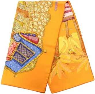 Herm&egrave;s Pre-owned Soie foulards - Femme - Pre-owned - Orange - Taille: ONE Size