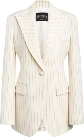 Dondup Femme, Vestes, Blanc, Taille: 38 FR Blazer &agrave; rayures tennis