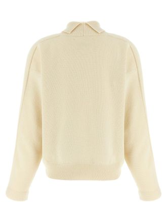 Jil Sander Merino Wool & Cashmere Blend Sweater - Cream