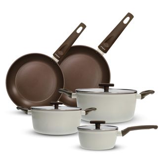 Tognana Sintonia, 8-teiliges Set aus T&ouml;pfen und Pfannen, Aluminium, grau