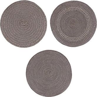 Villa D'Este Home Tivoli Set mit 6 runden Tischsets &Oslash; 38 cm, Shades of Chocolate