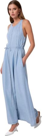 Ga&euml;lle Paris Femme, Combinaisons et Ensembles, Bleu, Taille: 38 FR Vestido largo peto vaquero